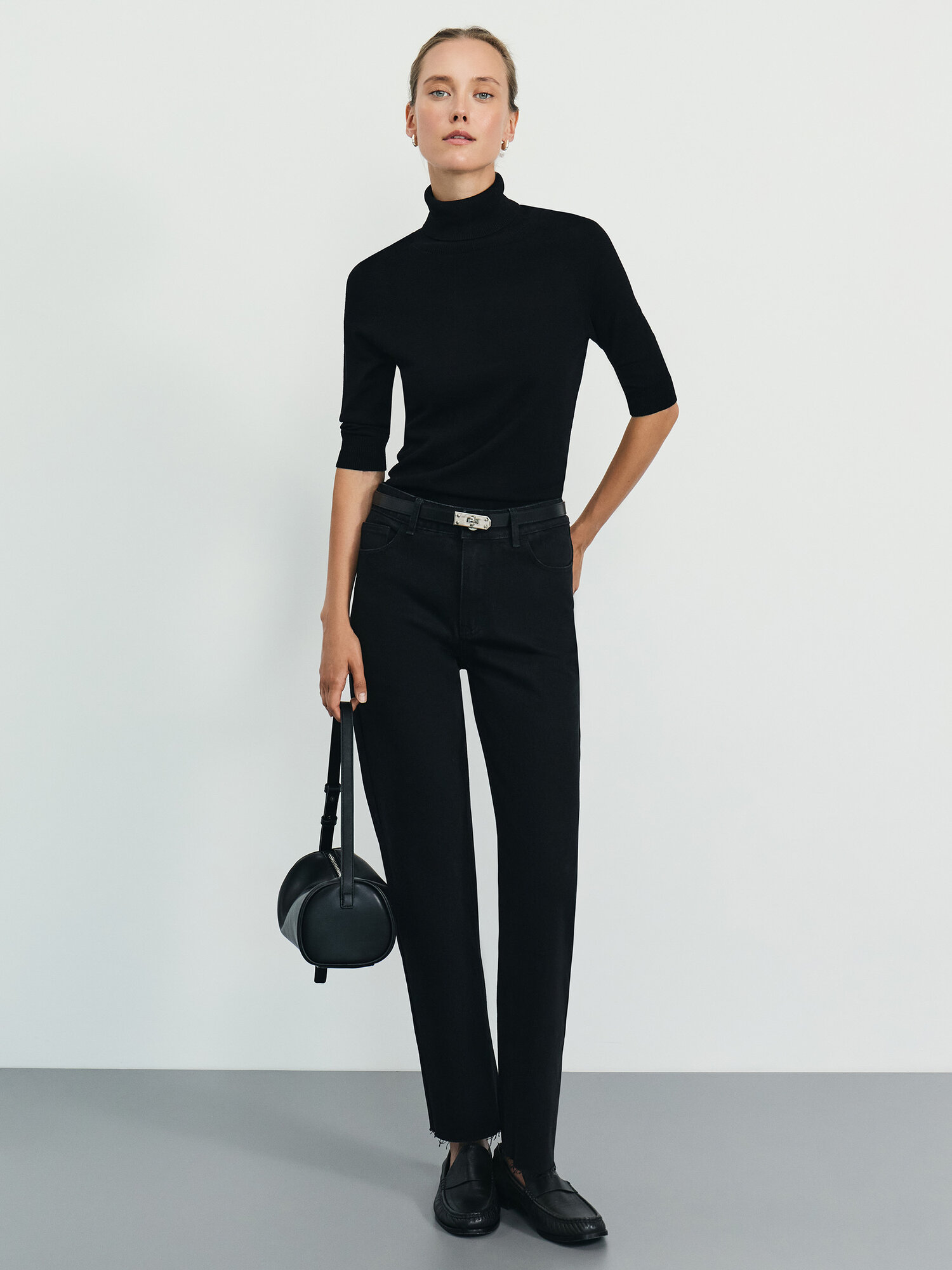 Джинсы straight cropped 