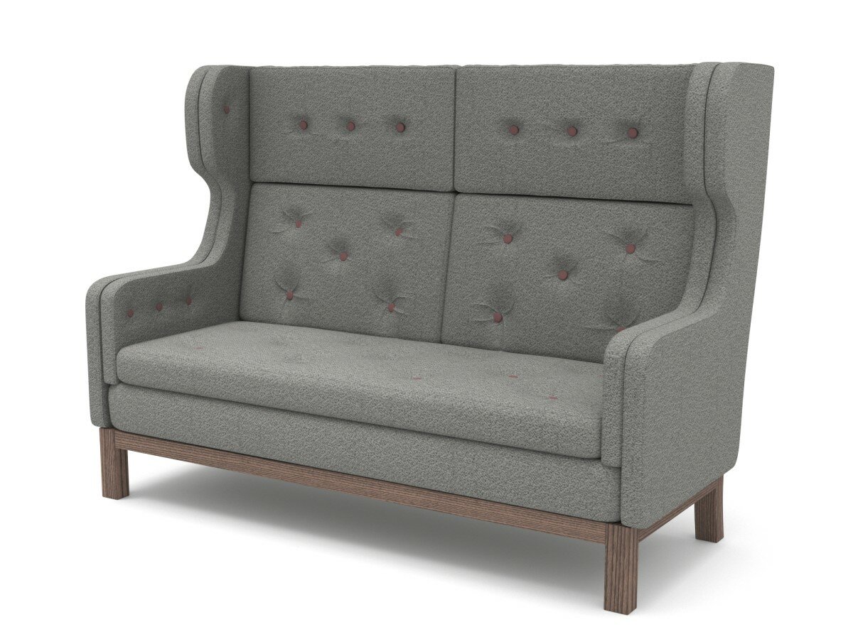 Мини диван Soft Element Эликсир Grey с высокой спинкой, серый, жаккард, современный стиль, в офис, в зону ожидания