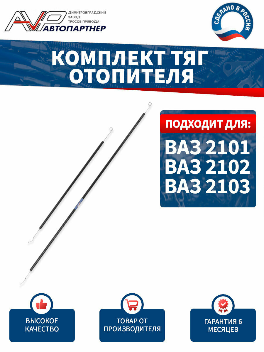 Трос / комплект тяг управления отопителем ВАЗ 2101 2102 2103 / Лада 2101-8109120