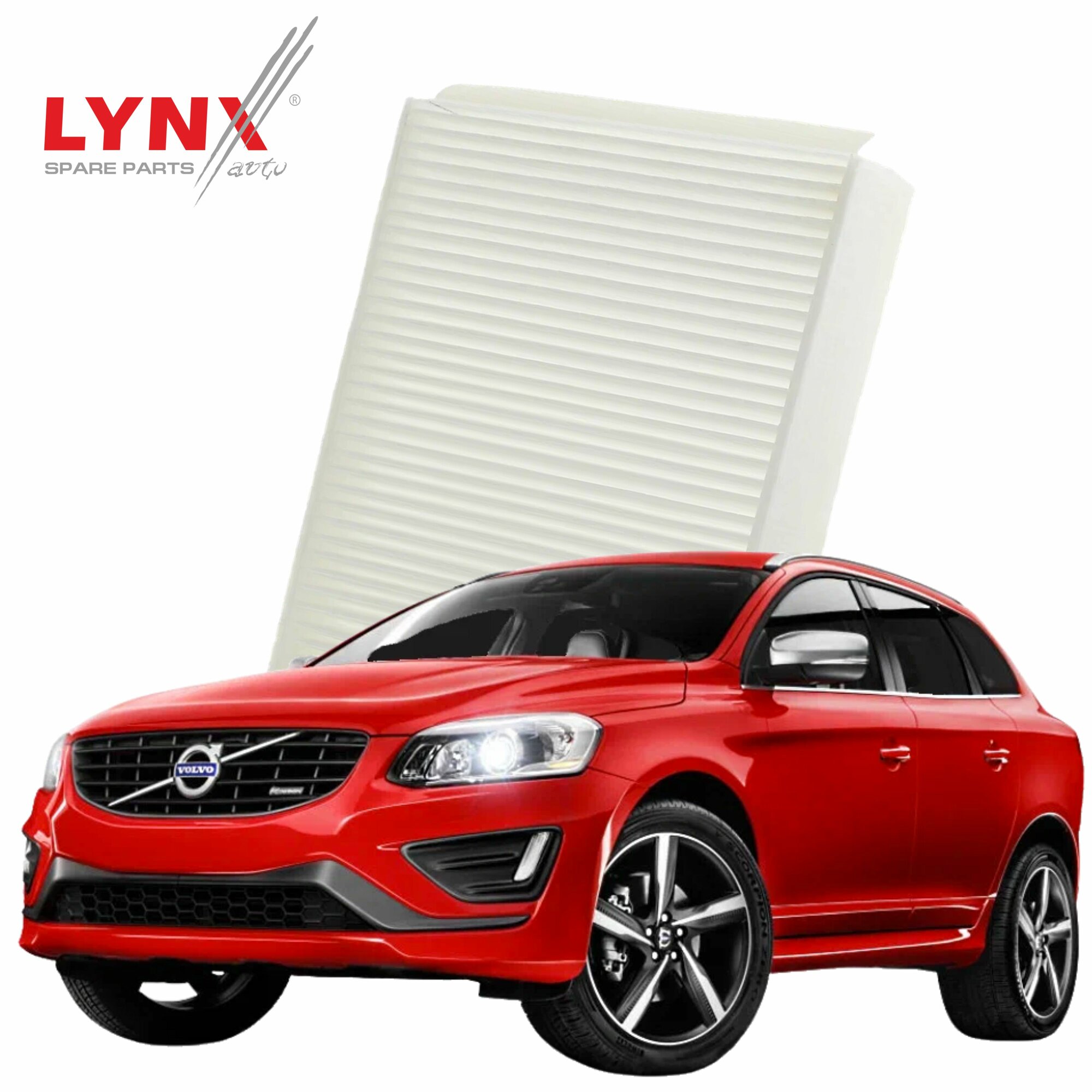 Фильтр салонный Volvo XC60 (1) / Вольво ХС60 2008 2009 2010 2011 2012 2013 2014 2015 2016 2017 / 1шт LYNXauto