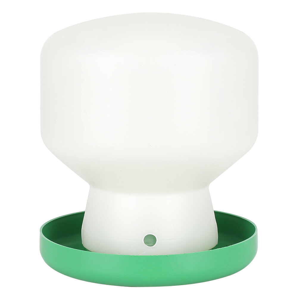 Автоматический большой пластиковый фонтан-кормушка для птиц с зеленой крышкой и белым стволом для голубей и попугаев