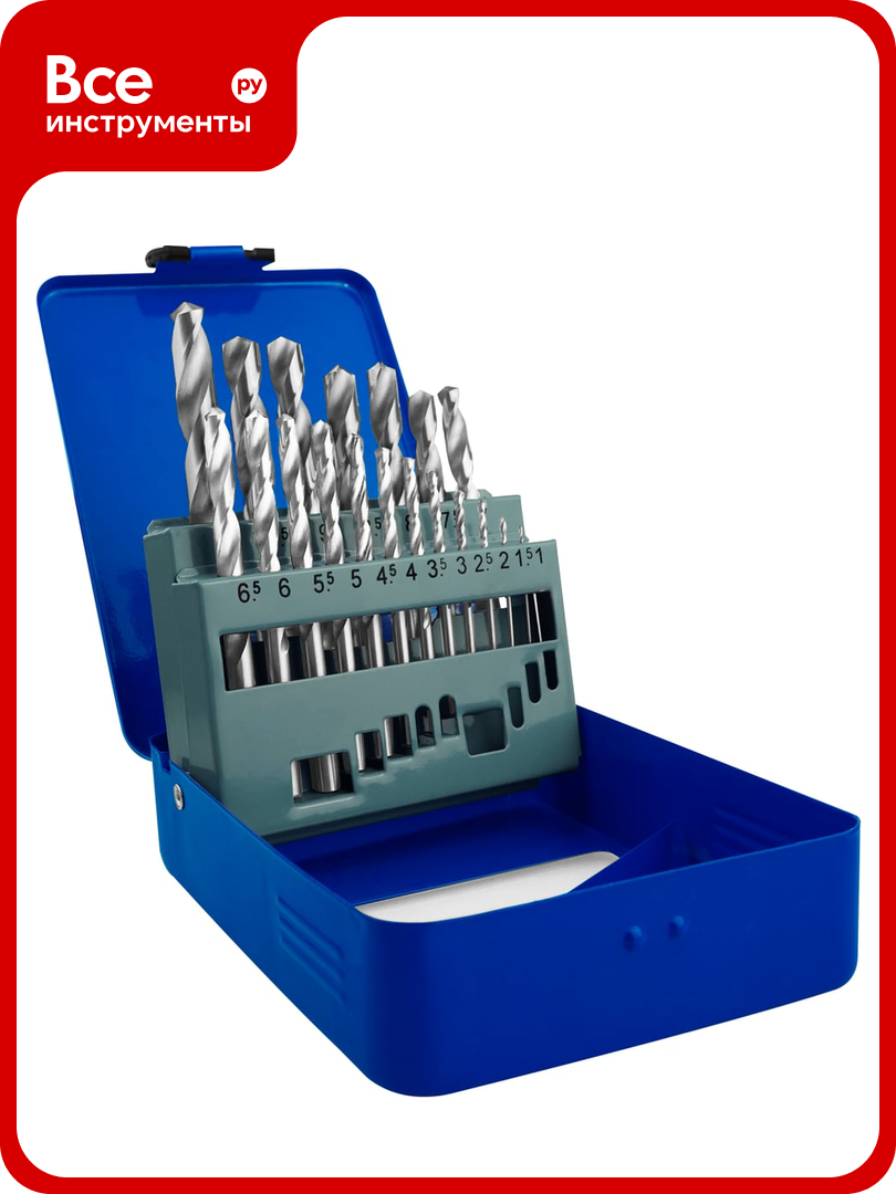 Набор сверл по металлу HSS, м Vertextools 19 шт, для сверления металлических конструкций и заготовок