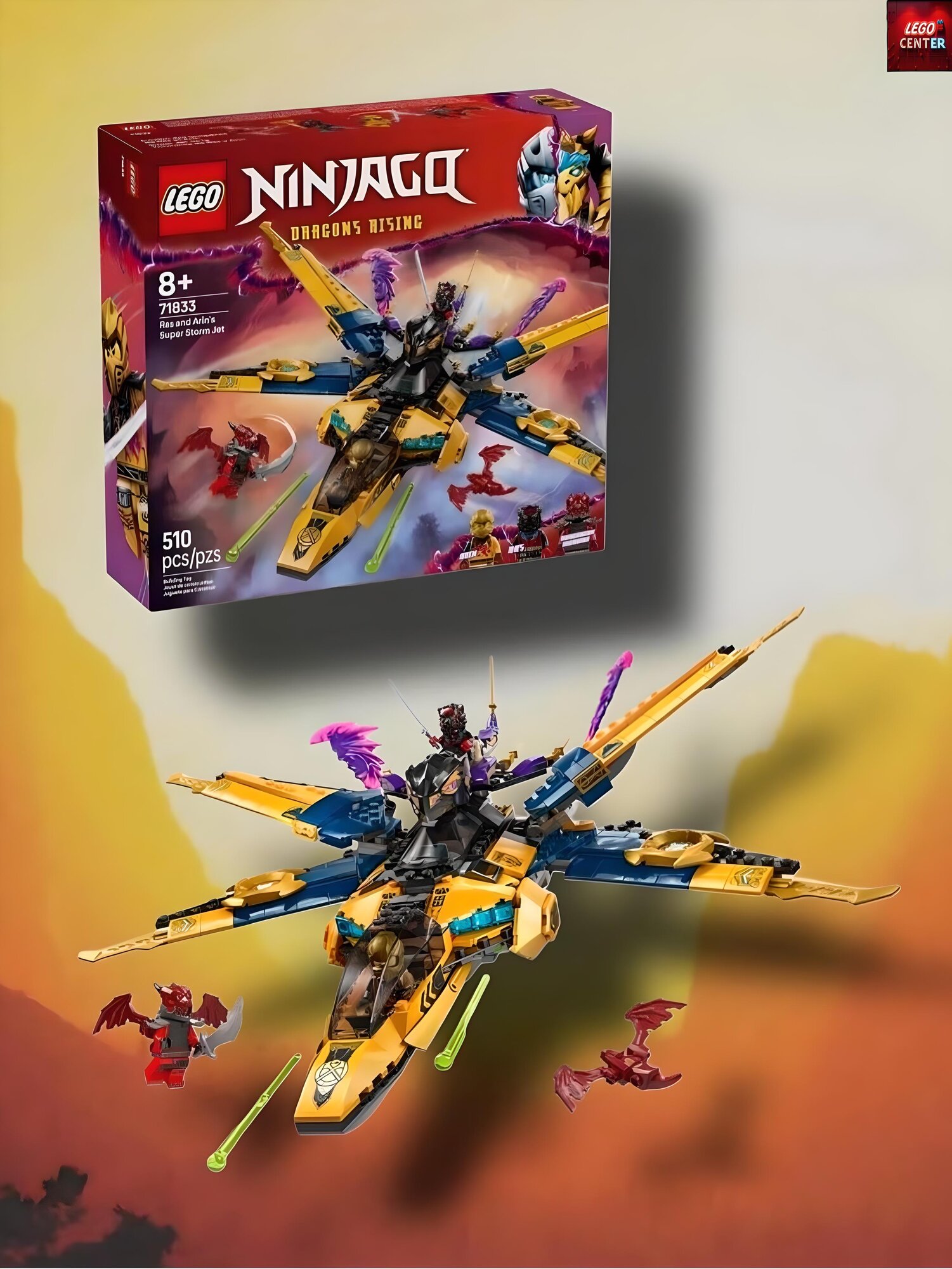 Конструктор LEGO Ninjago 71833 Суперштормовой самолет Раса и Арина, 510 деталей