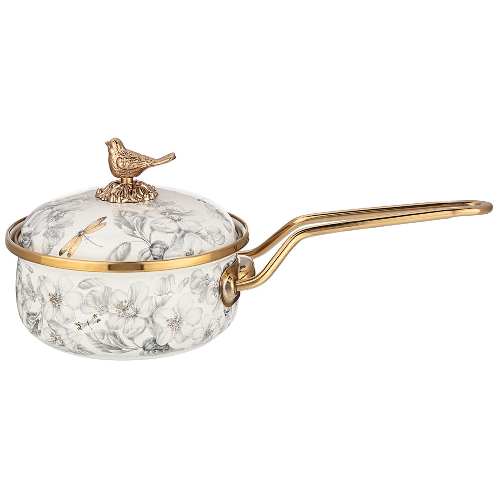 Ковш 950-520 agness эмалированный, серия яблоневый сад 0,9 л (индукция)