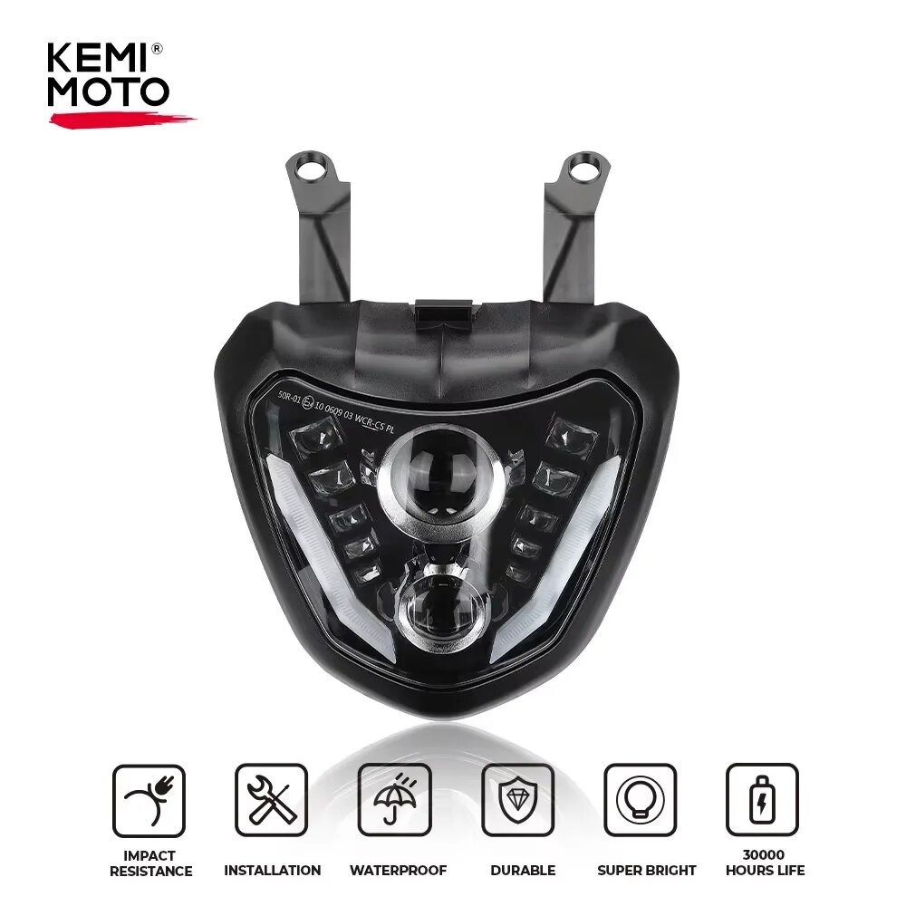 Налобный фонарь MT 07 E-mark, светодиодный светильник, фара DRL в сборе, Водонепроницаемые фары для Yamaha MT07 MT-07 FZ07 2014 2015 17
