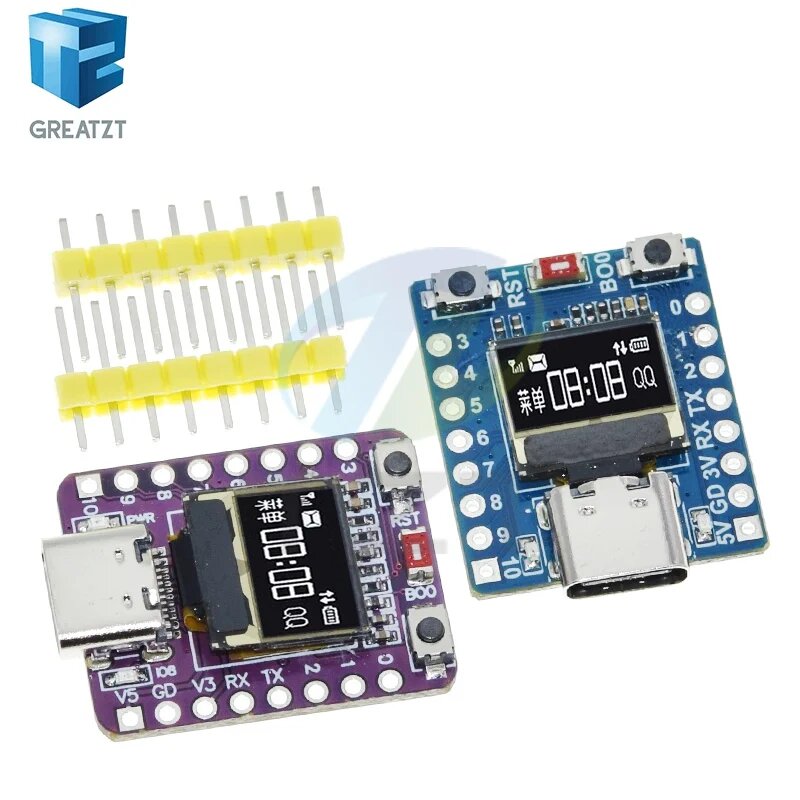 ESP32-C3 Development Board с OLED (0.42", Purple) — фото 1
