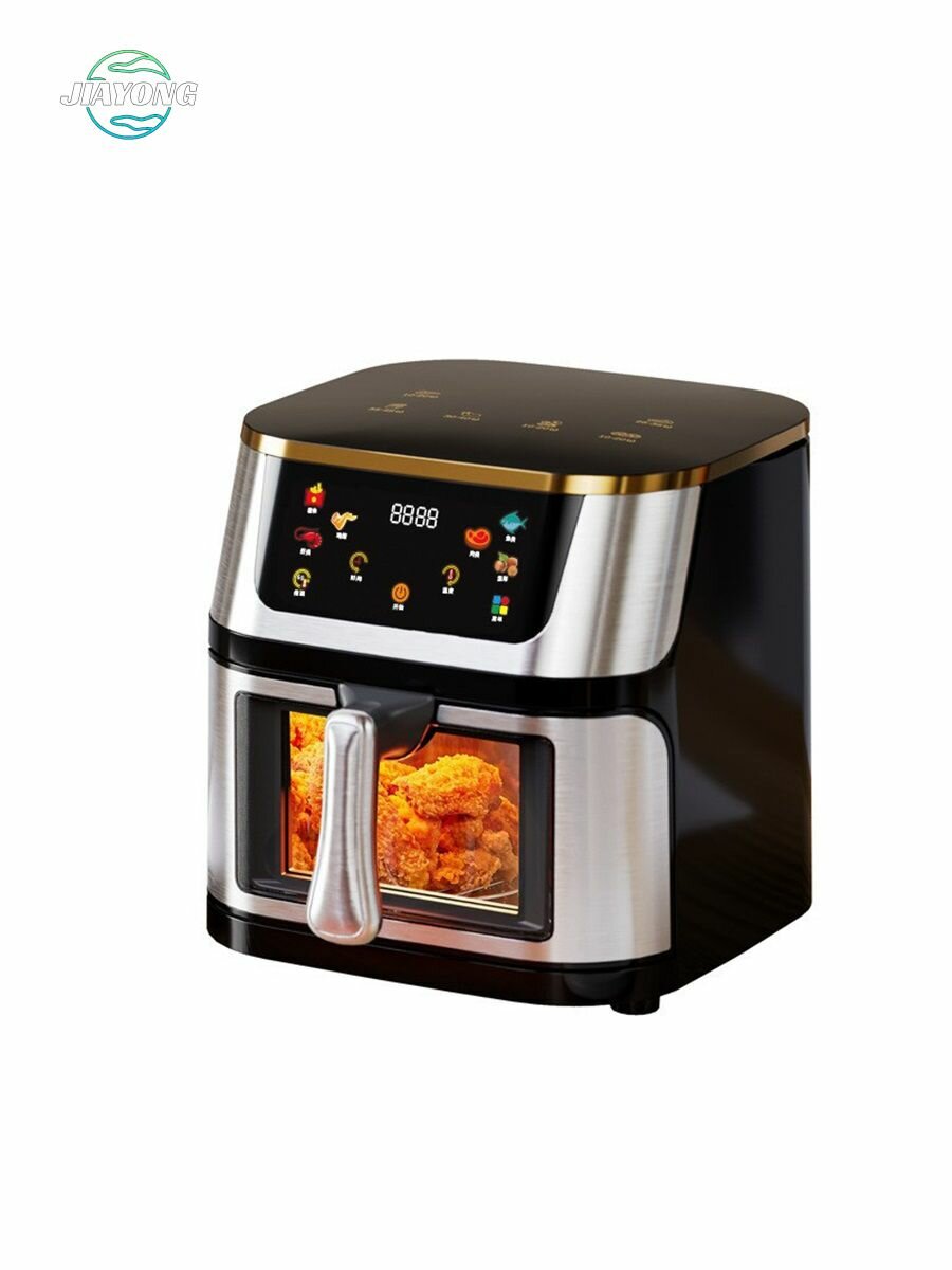 Воздушная фритюрница с прозрачным окном 10L, умная мультифункция, нержавеющая сталь, 1400Вт