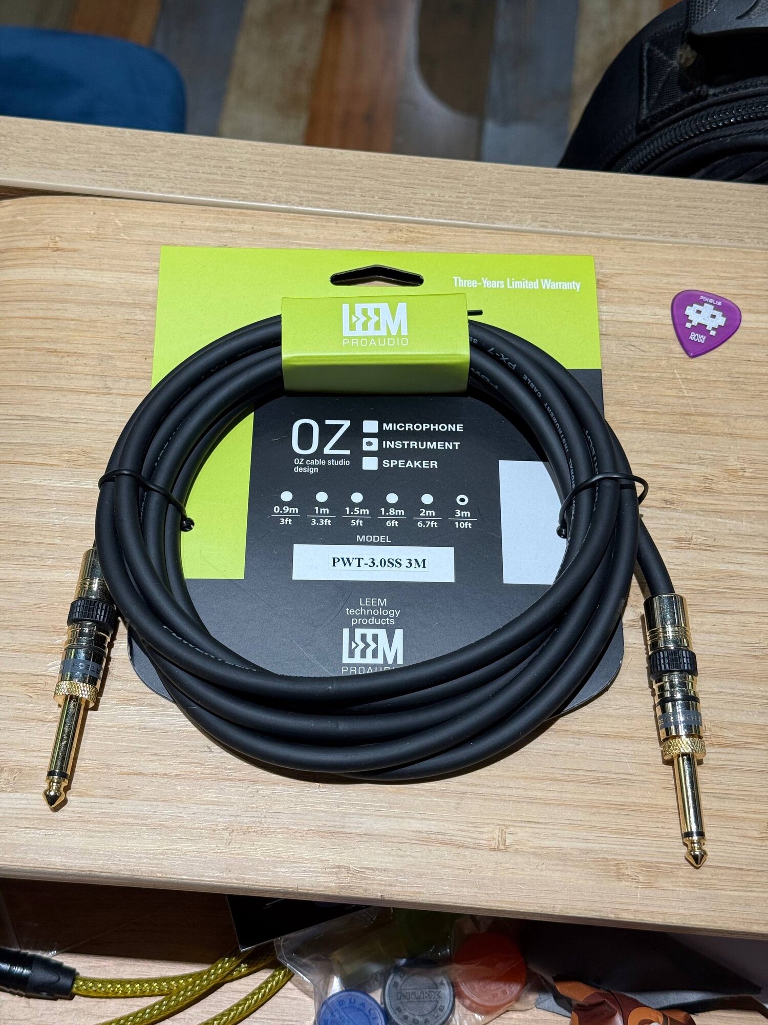 Кабель инструментальный LEEM PX-7 PWT-3.0SS 3м. (прямой-прямой)