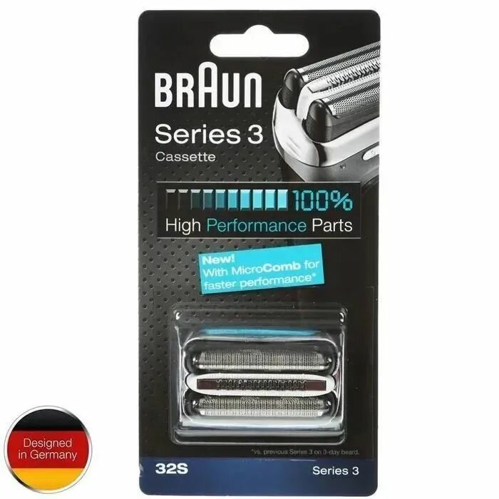 Сетка и режущий блок Braun 32B для электробритв Braun Series 3 серии, Black