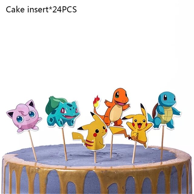 Украшения для дня рождения в стиле покемонов, воздушные шары с Пикачу, товары для детских вечеринок своими руками, посуда, подарочные пакеты, фоны, баннеры, игрушки для мальчиков.