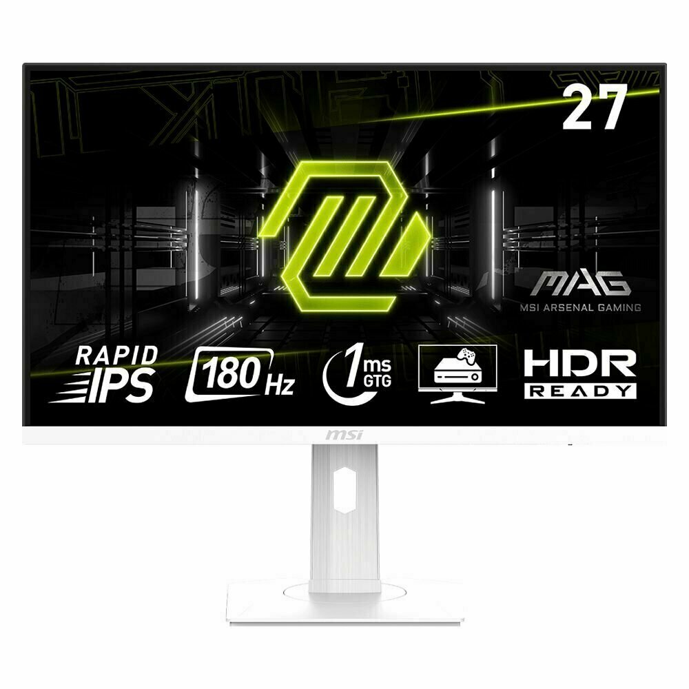 MSI 27" Монитор MAG 274PFW, FHD 1920x1080 RAPID IPS 180Hz 1 мс GTG HDR Ready Игровые мониторы белый