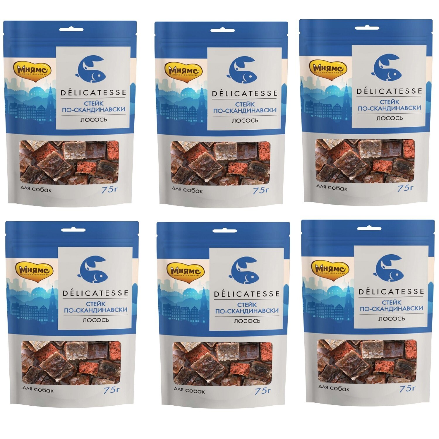 Мнямс Лакомство для собак "Стейк по-скандинавски" 6шт по 75 г