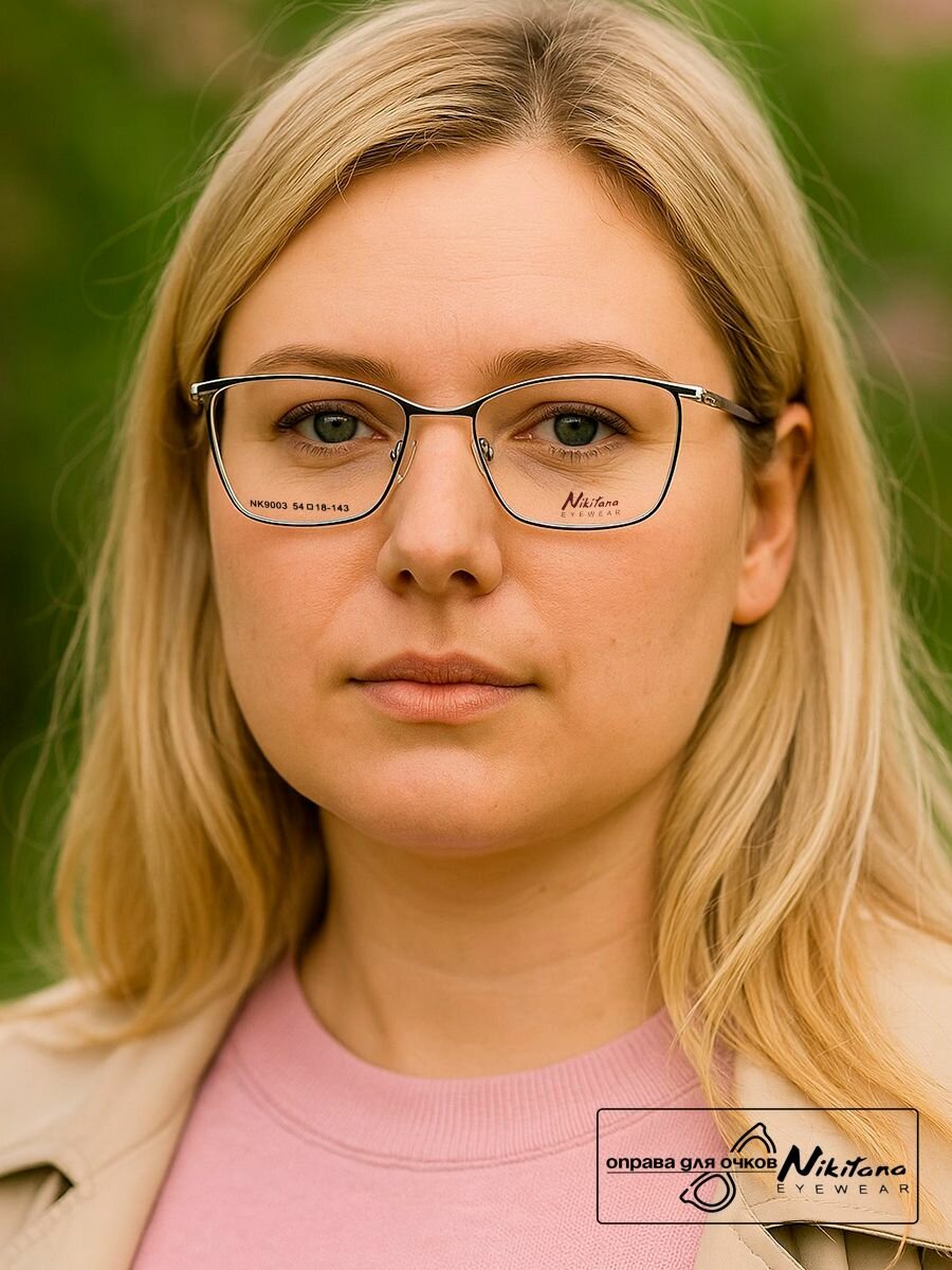 Оправа Nikitana NK9003, металл, ободковая, классическая, ширина 133 мм
