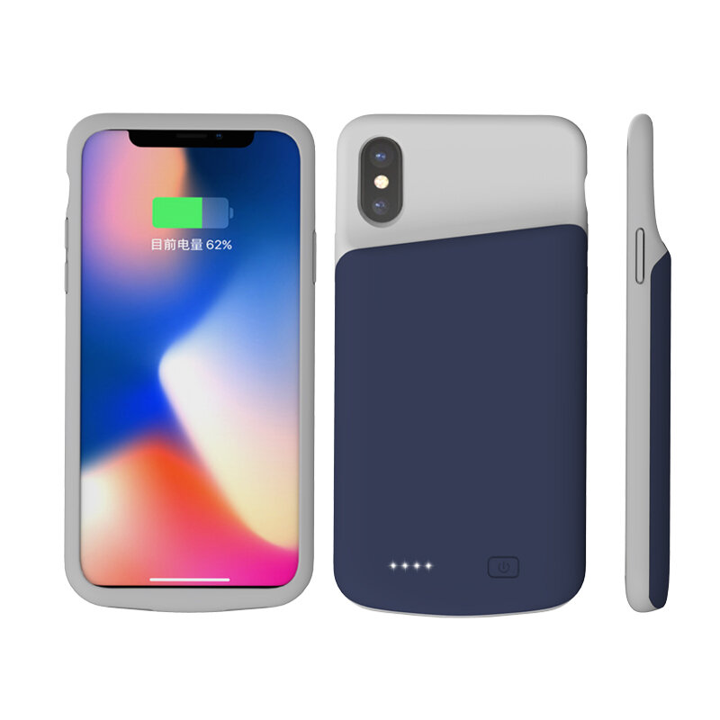 Чехол аккумулятор для iPhone XS/X,6000мАч, синий