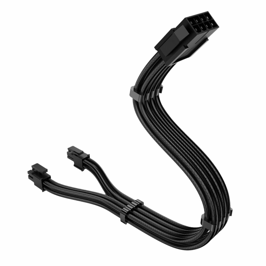 Кабель питания 8pin Male to 4+4pin Male для модульных БП, Черный
