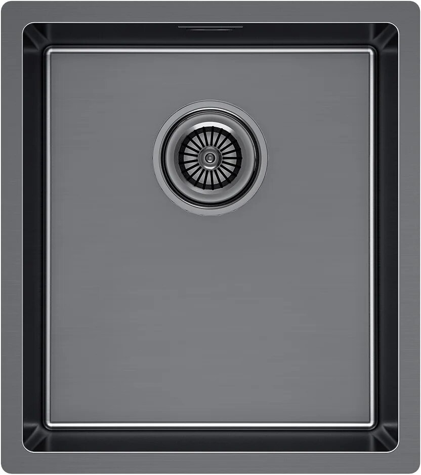 Мойка кухонная Paulmark Yuni YU39-GM металлическая, прямоугольная, 39x44, мойка для кухни, встраиваемая снизу, российская