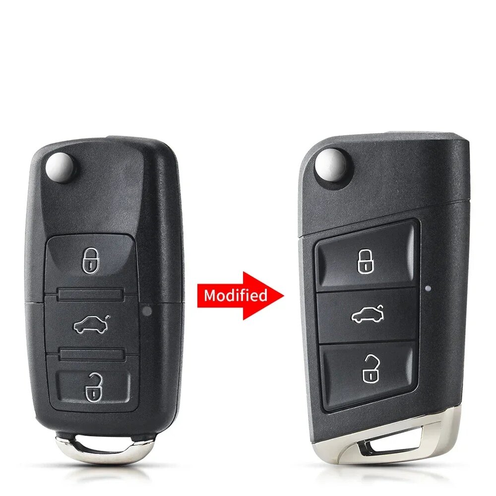 KEYYOU 3-кнопочный Корпус Автомобильного Ключа С Дистанционным Управлением Для VW Golf 4 5 Passat B5 B6 Polo Touran Skoda-скл.