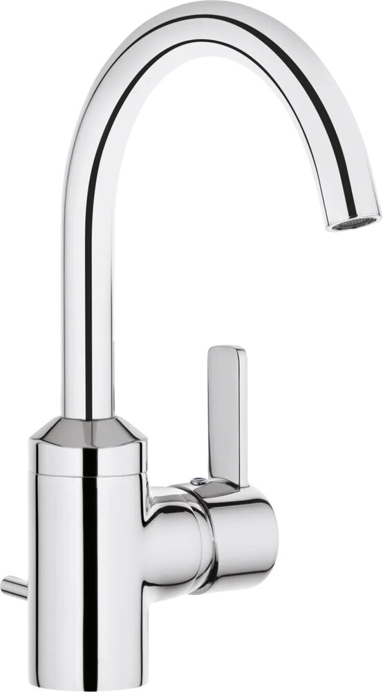 Смеситель для раковины Kludi Zenta 382550575 хром, глянцевый, кран для ванной в раковину, из латуни, рычажный, с поворотным изливом, с керамическим картриджем, с донным клапаном