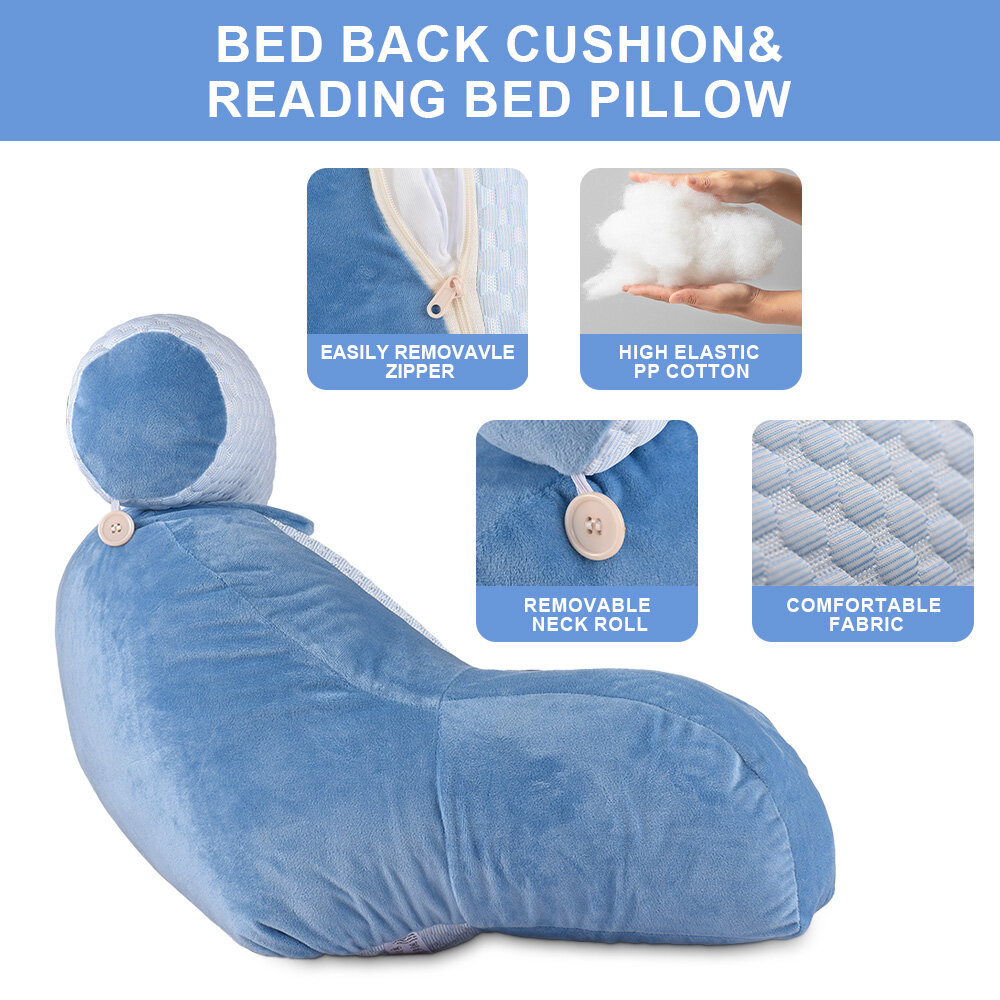 Подушка для чтения Aoresac с подлокотниками/большая спинка для взрослых с подлокотниками/поддержка спины для сидения в постели со стирающимся чехлом (подушка для сидения)