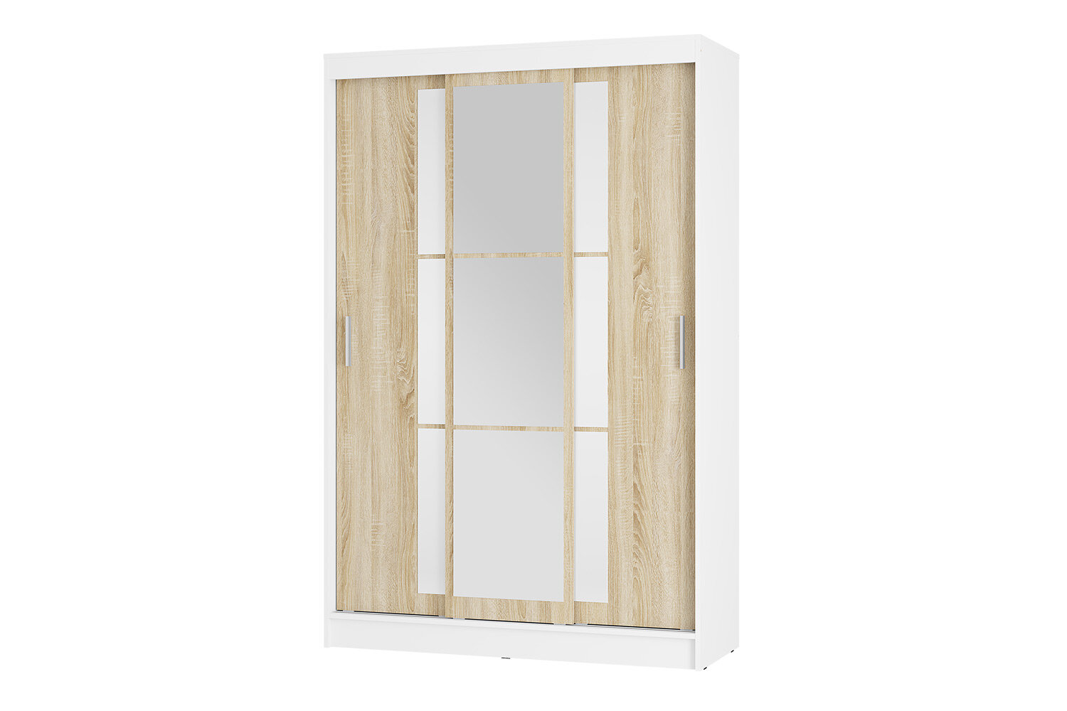 Шкаф-купе для одежды 3-хдверный Денвер, 131х200х50 см, белый, серебро