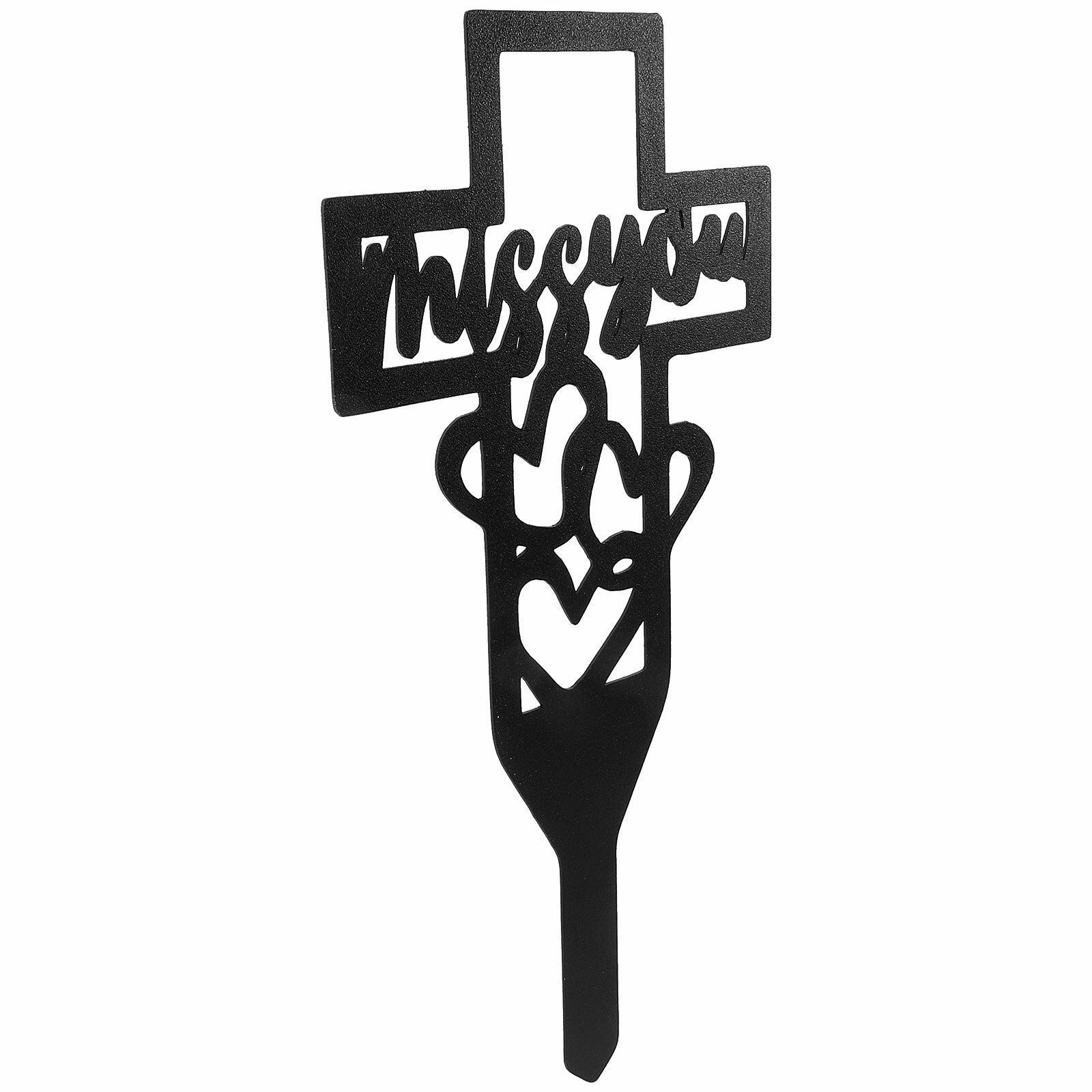 Чёрный Железный Крест, Указатель Могилы, Для Садового Декора, 1 Штука