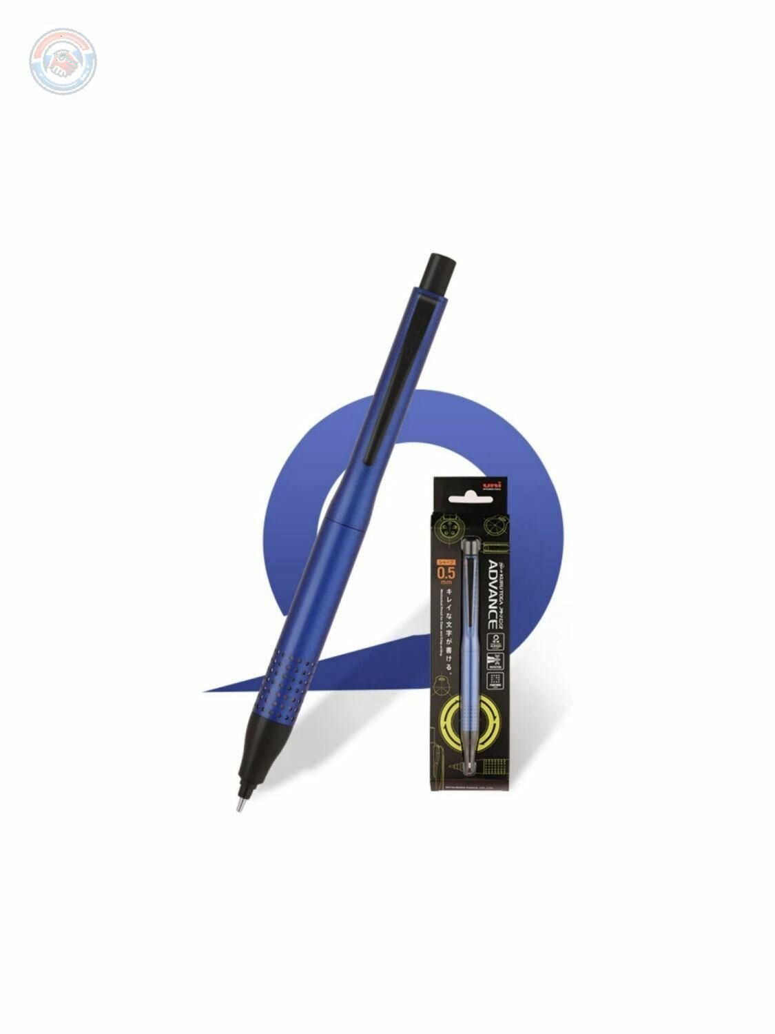 Механический карандаш Uni KURU TOGA Advance M5-1030 синий 0,5 мм с металлическим корпусом и функцией вращения стержня