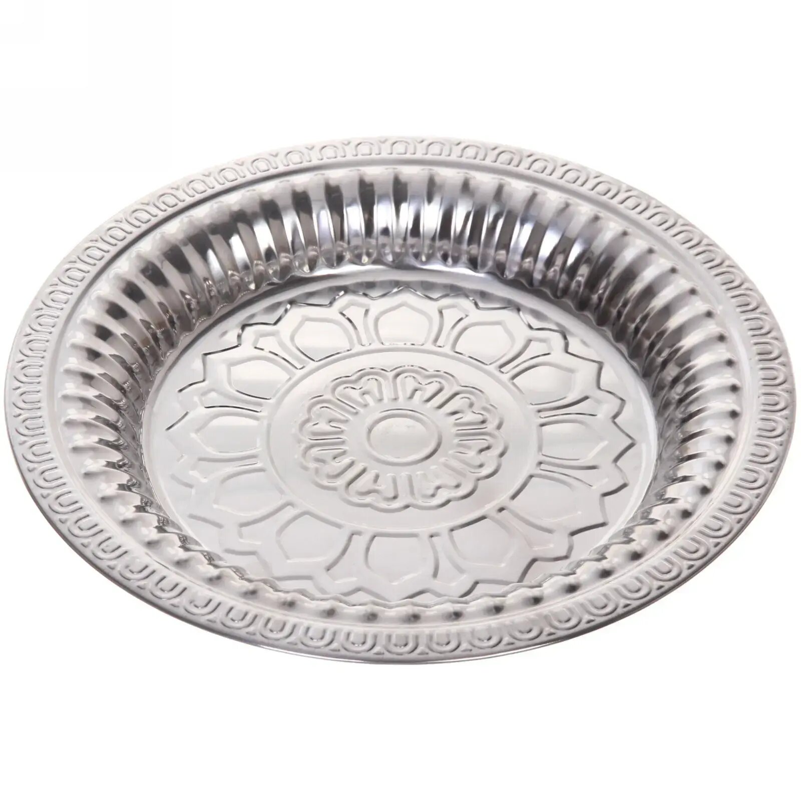 Поднос металлический «Цветок» 26см, для сервировки, нержавеющая сталь