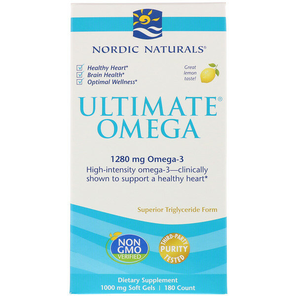 Nordic Naturals Ultimate Omega вкус лимона 1 280 мг 180 мягких капсул