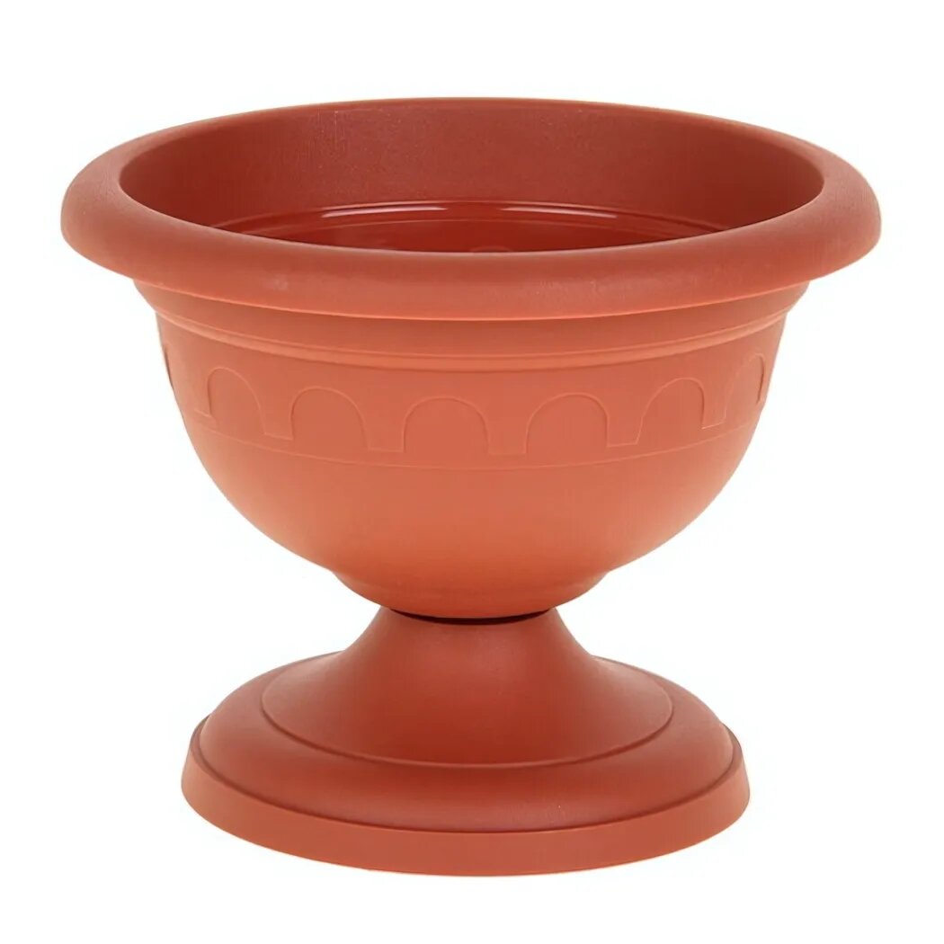 Вазон пластиковый «Колывань» 3,4л, терракот, d-26см, легкий и прочный