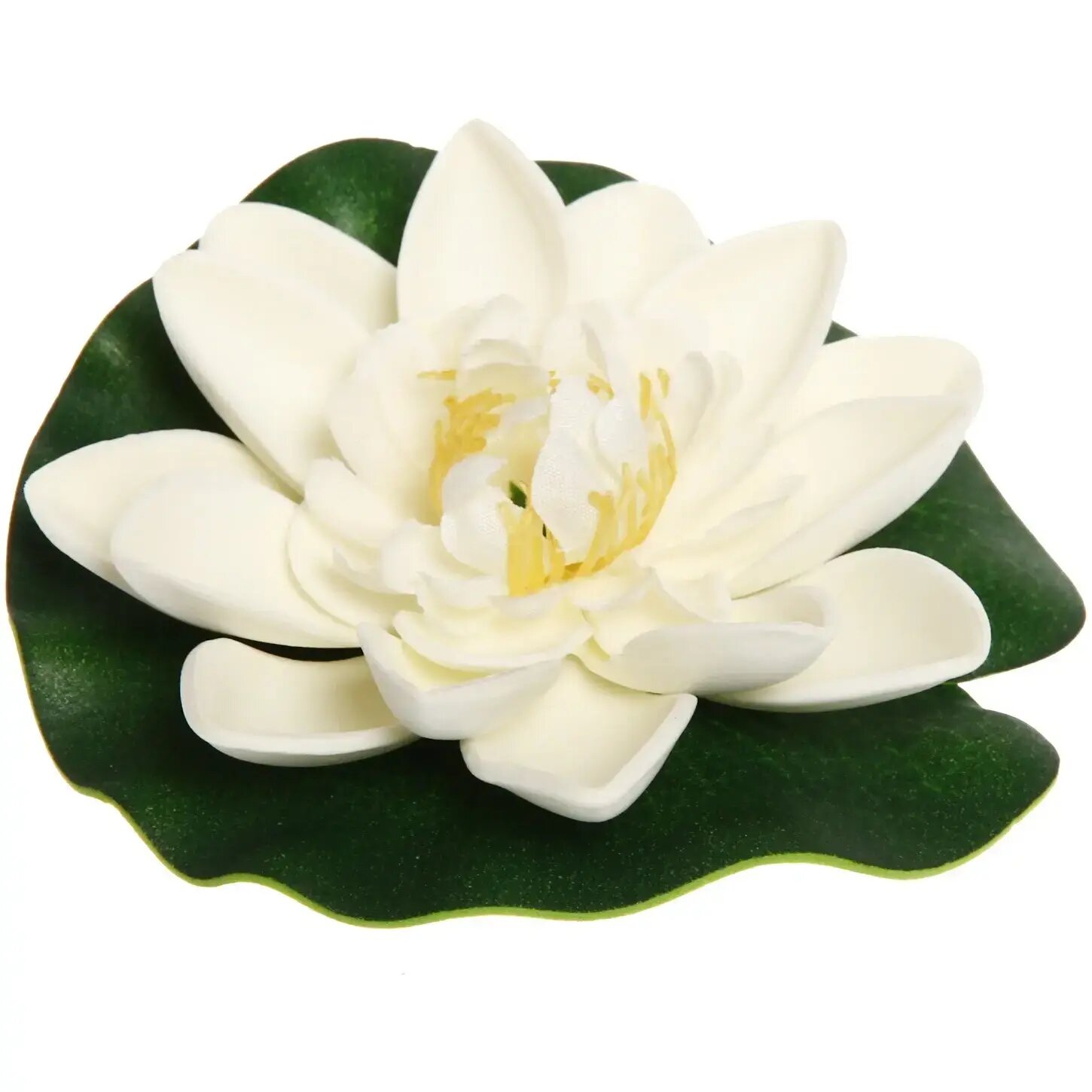 Искусственная водяная лилия «Кувшинка» d-10см, белая, для пруда, ПВХ