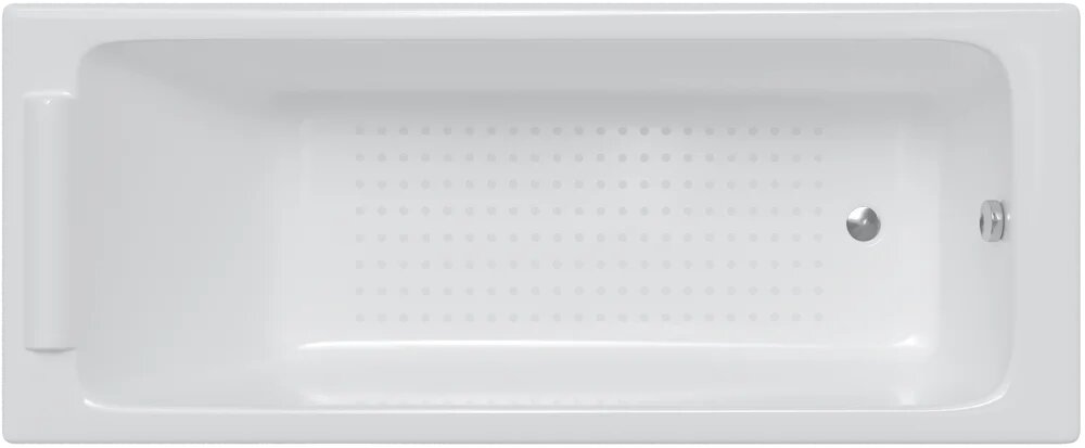 Чугунная ванна Jacob Delafon Parallel 170x70, на ножках, 199 л, встраиваемая, прямоугольная, белая, глянцевая, антискользящее покрытие, в современном стиле