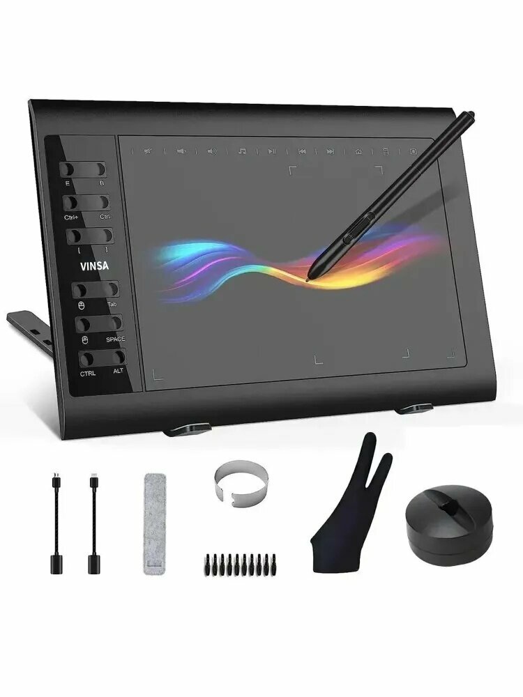 Графический планшет, формат A4, черный матовый