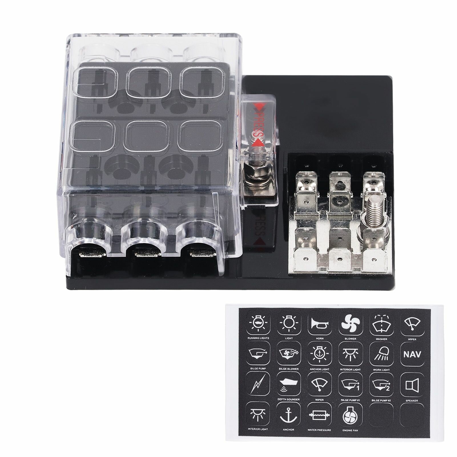 6-канальный водонепроницаемый блок предохранителей