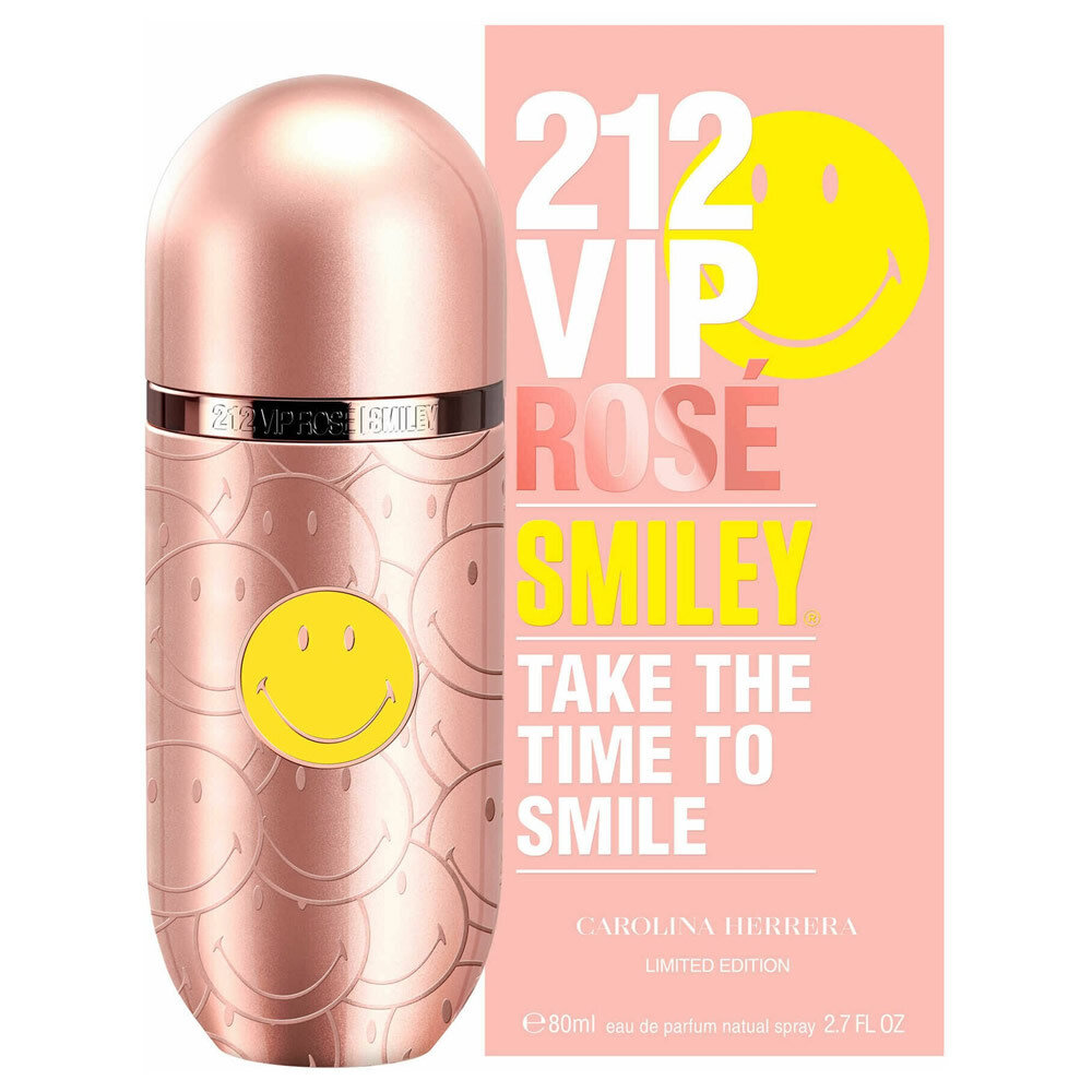 Парфюмерная вода для женщин Carolina Herrera 212 Vip Rose Smiley 80 мл / Духи Каролина Херрера 212 Вип Роза Смайл