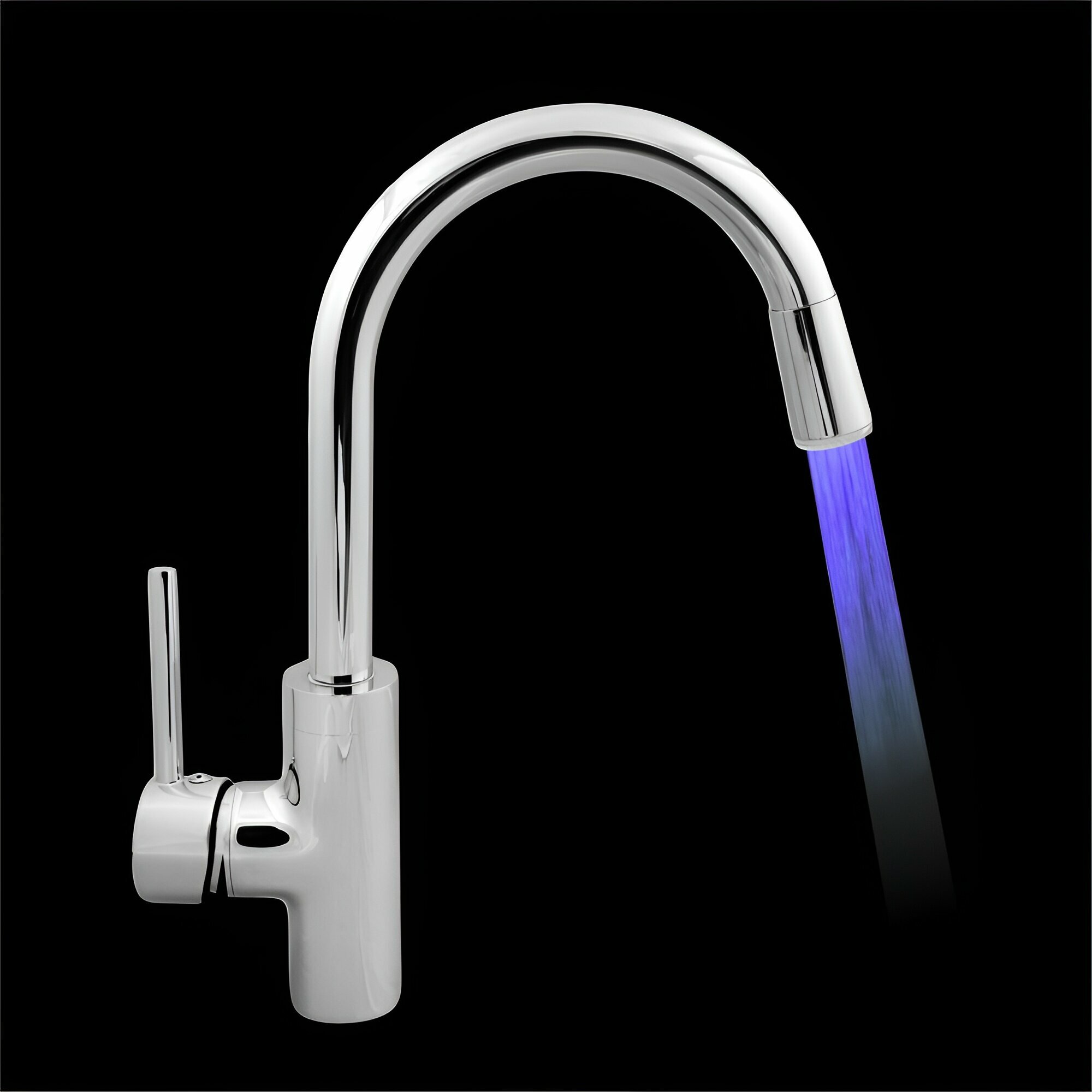 Смеситель "оптима" кухня 35 мм с боковой ручкой и подсветкой, под длинный штуцер