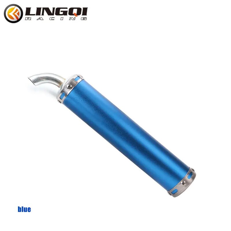 LINGQI 23 мм универсальный мотоциклетный гоночный глушитель выхлопной трубы для 50-250cc двухтактный скутер Dirt Bike Escape модифицированный Синий, Синий