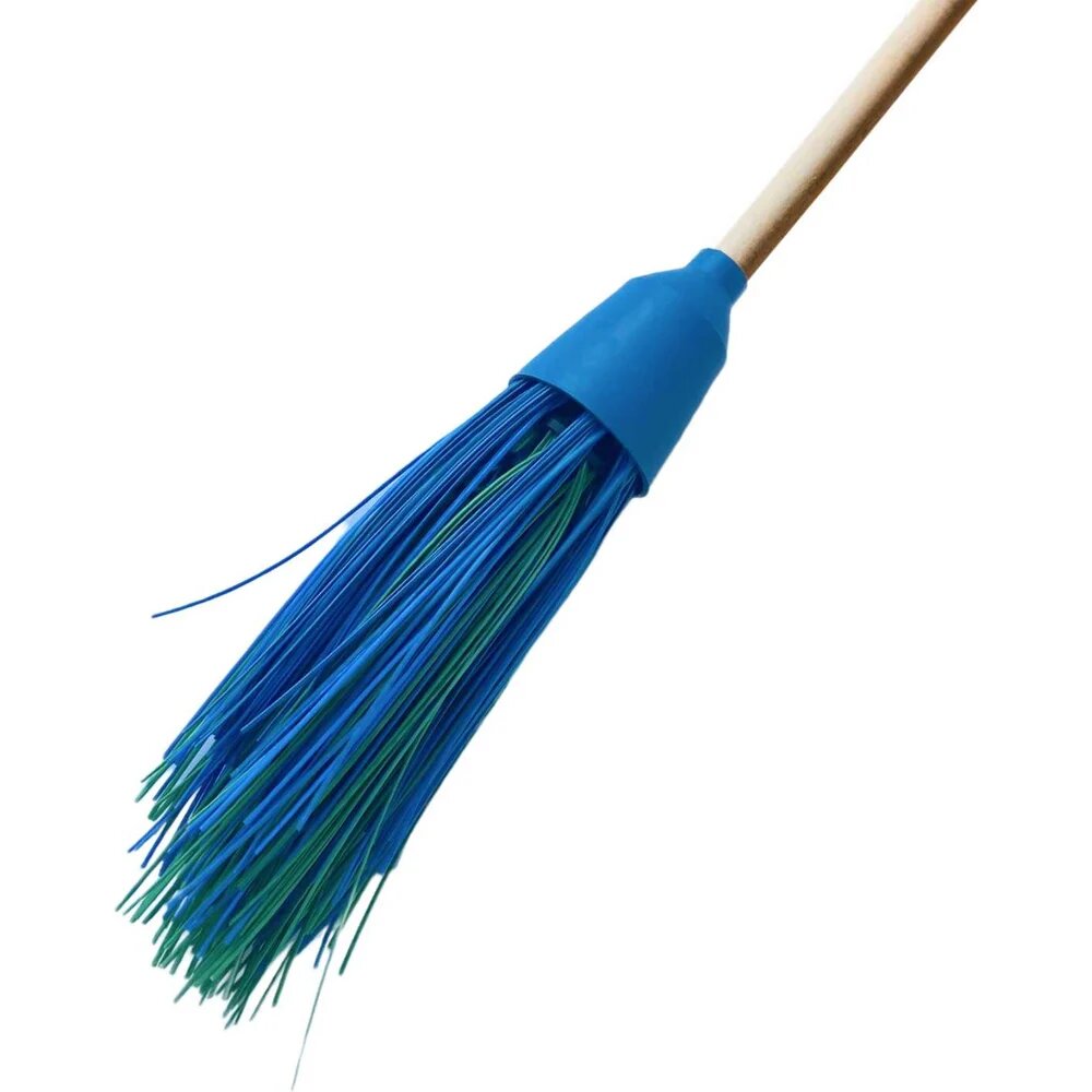 Метла ООО Агростройлидер полипропиленовая круглая пятикольцевая с деревянным черенком 1200мм в сборе САД-14.05.2