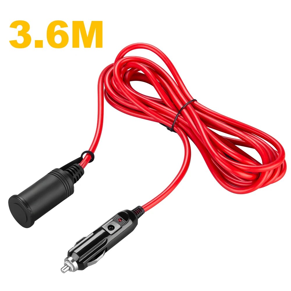 Extractme 12 В 24 В 15A автомобильный удлинитель прикуривателя 3,6 м 16AWG автомобильный разветвитель зарядное устройство кабель розетка автомобильные аксессуары, 3.6M