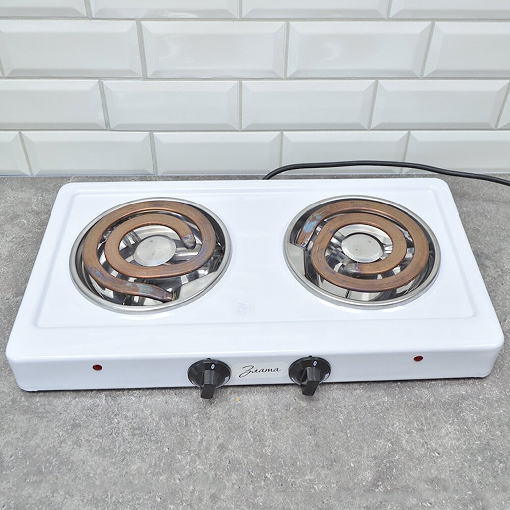 Электрическая двухкомфорочная плита «Злата-214Т» 2000 Вт, компактная, металл, Россия