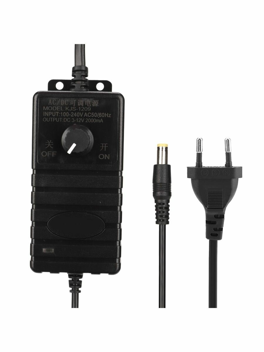 Адаптер питания с регулируемым напряжением 24 Вт, 2 А, высокоэффективный источник питания для компьютера с низкими потерями, 100-240 В, вилка европейского стандарта