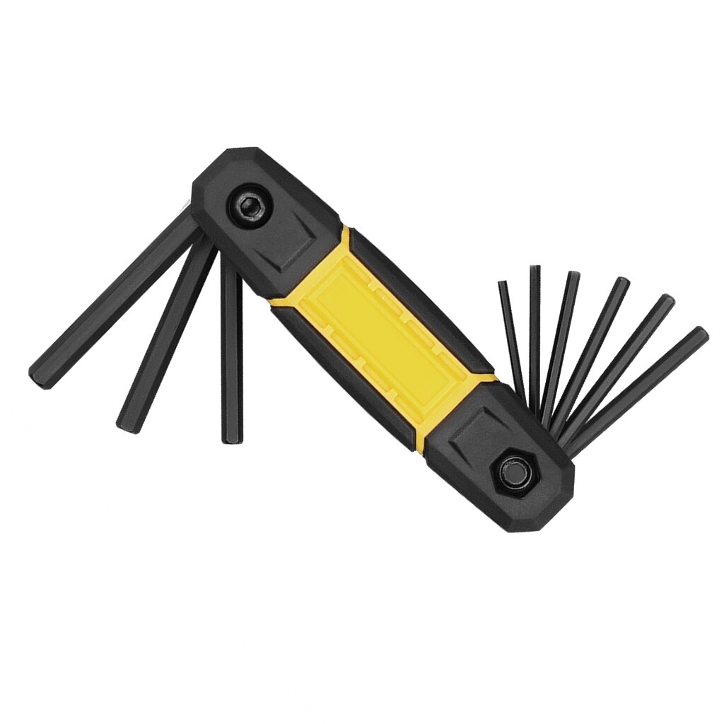 Набор шестигранных ключей 9 шт, набор складных гаечных ключей, портативный шестигранный ключ для базового домашнего ремонта и общих применений, аксессуары