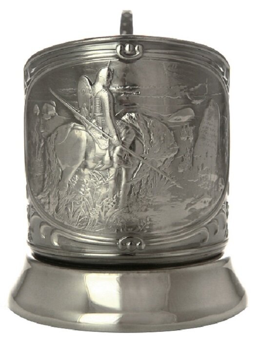 Никелированный подстаканник "Витязь на распутье" Кольчугинский завод