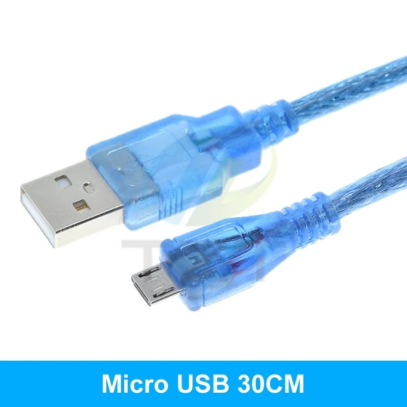 DIYTZT USB кабель 30 см синий для Arduino 1PCS, Micro USB Cable