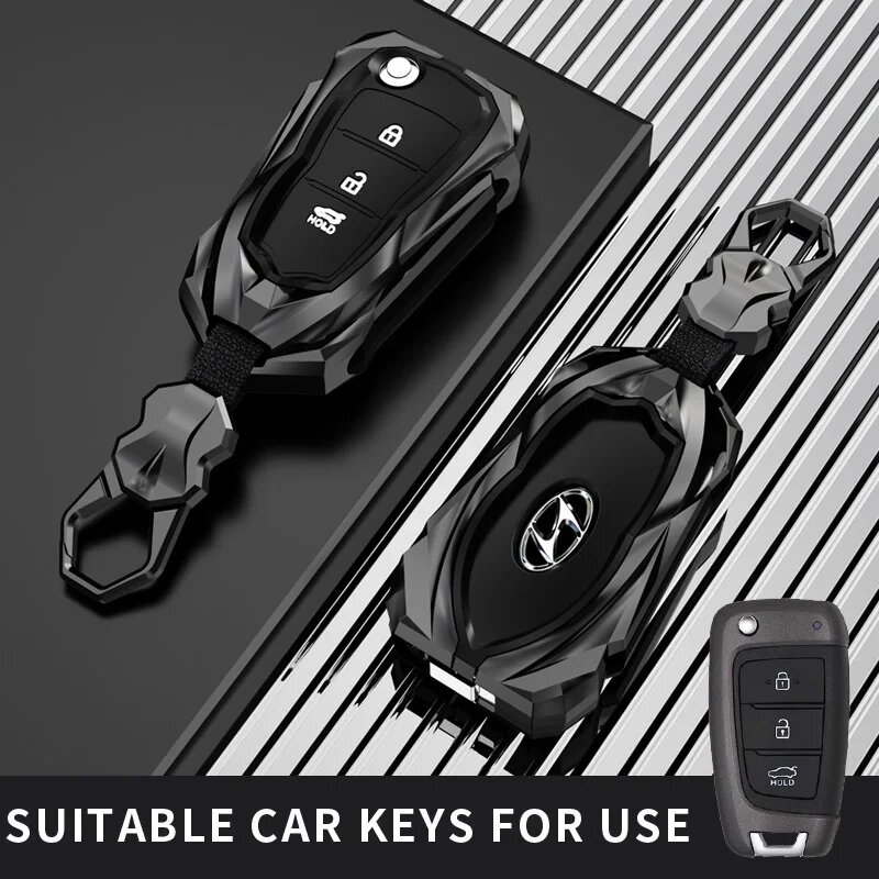 Чехол для ключей Hyundai: Смарт-чехол-брелок для Accent, Kona, Tucson, Elantra, Solaris, Verna, Creta, 30, I35, I40, Ix35