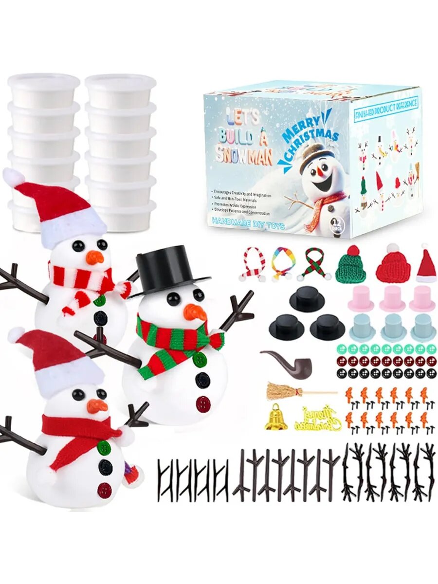 Детский набор для лепки снеговика из глины