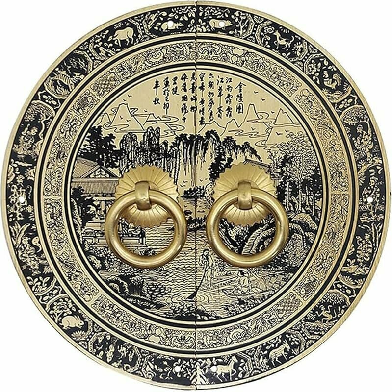 Латунная ручка, антикварная китайская медная ручка, старомодная ручка для шкафа, дверцы шкафа, маленькая латунная ручка, ретро круглая дверная ручка, домашний декор, антикварная дверная ручка