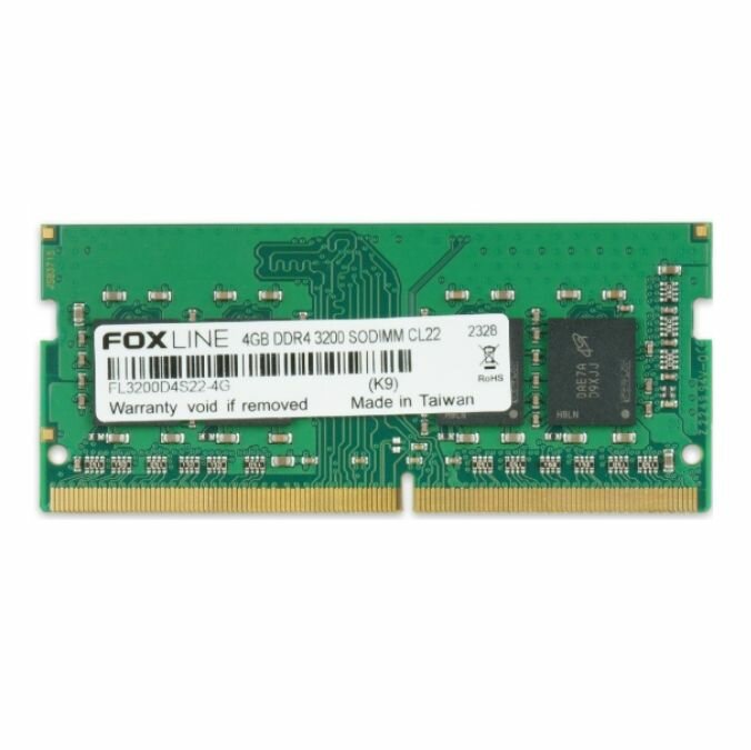 Оперативная память Foxline (FL3200D4S22-4G) SO-DIMM DDR4 4 ГБ - 1 шт, 3200 МГц