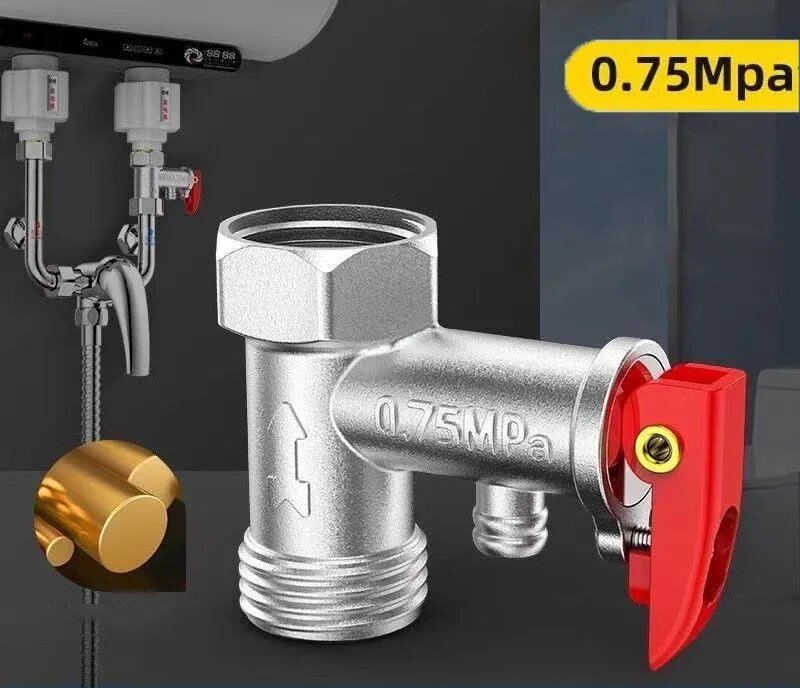 Обратный клапан для водонагревателя 1/2 дюйма, предохранительный сантехнический клапан 6 бар, защита бойлера от перепада давления