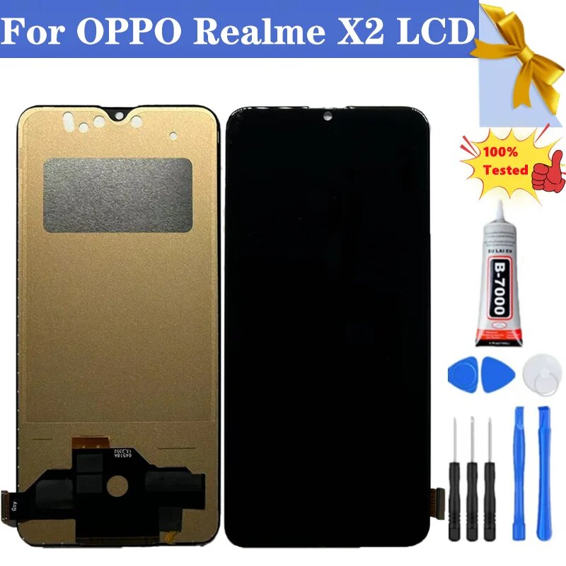 6,4-дюймовый TFT-дисплей для OPPO Realme X2 RMX1991/Realme XT RMX1921, ЖК-дисплей, замена дигитайзера сенсорного экрана в сборе XT No Frame