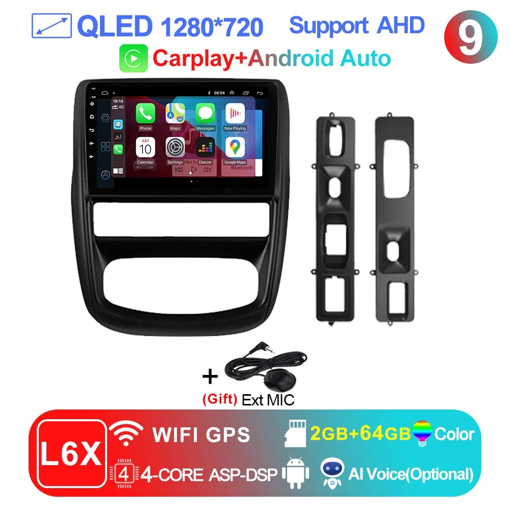 Автомагнитола LEHX Pro, 2 din, Android 14, мультимедийный видеоплеер для Renault Duster 1 2010- 2015, Автомагнитола для Carplay, dvd, GPS-навигация, L6X(2-64GB)-0